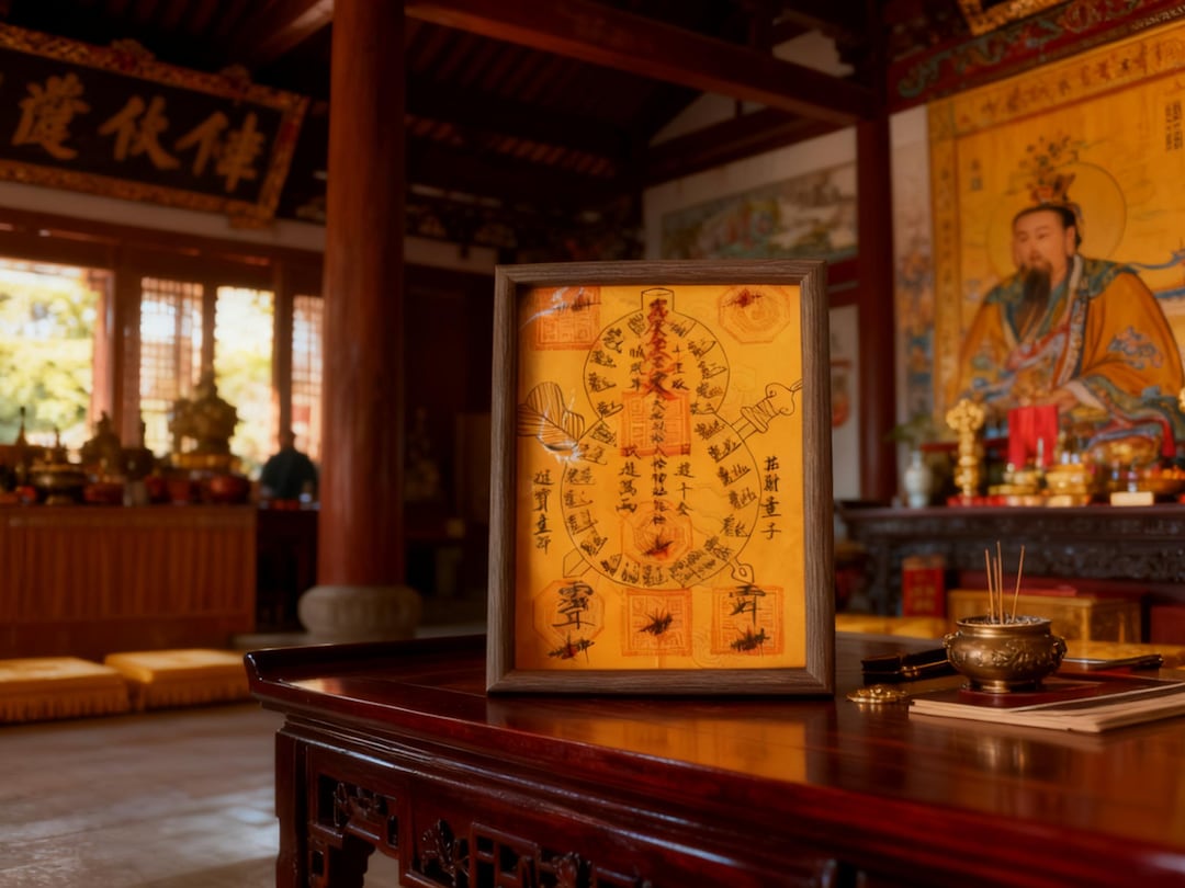 Hand-drawn Taoist Talisman | Wealth & Protection Fu - Etsy