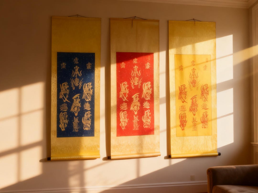 Hand-drawn Five-way Wealth Talisman – Taoist Feng Shui Home Protection ...
