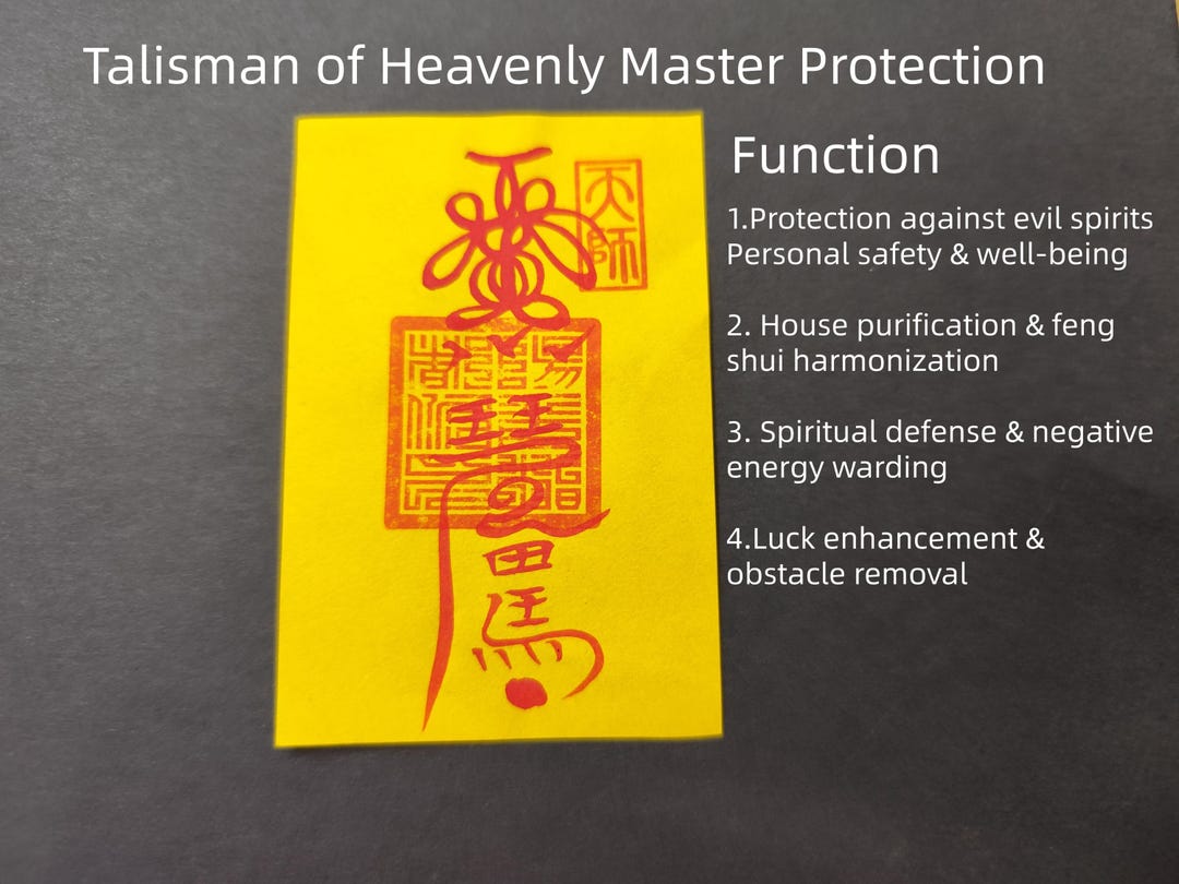 Real Hand Drawn Taoist Priest Talisman, Cinnabar Exorcism Amulet ...