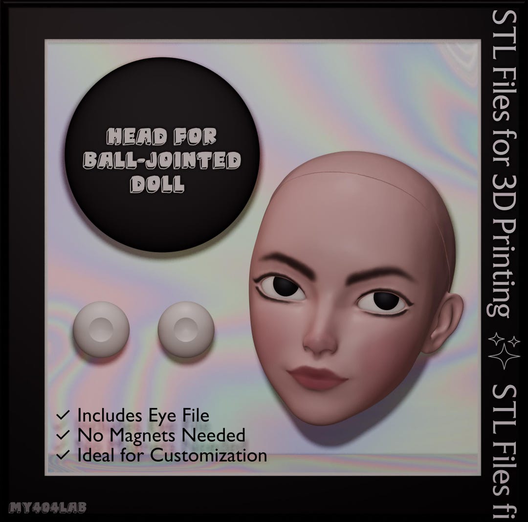 Head for Ball-jointed Doll (BJD) STL Files for 3D Printing - Etsy