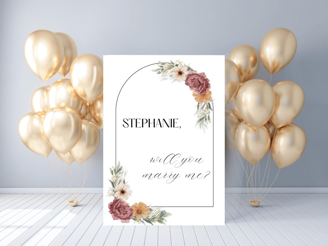 Editable Proposal Sign Template, Romantic Watercolor Floral (digital ...
