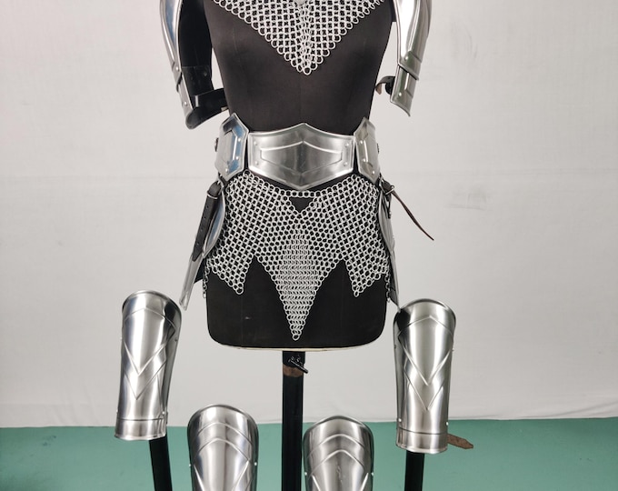 Medieval Lady Knight Armor Set: Steel Pauldrons, Chainmail, LARP ...