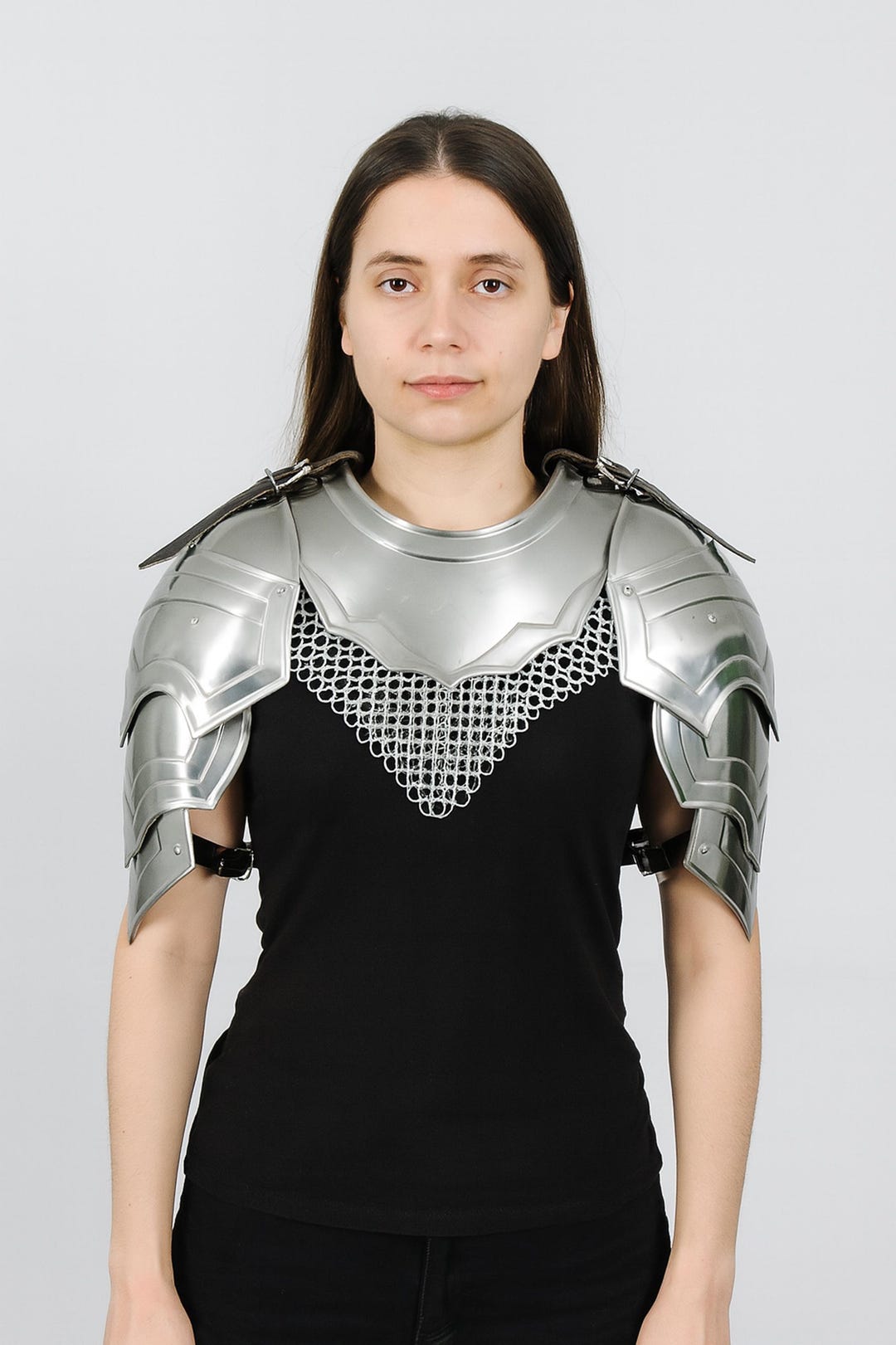 Women’s Medieval Knight Gorget & Pauldrons Armor Suit – Lady Steel ...