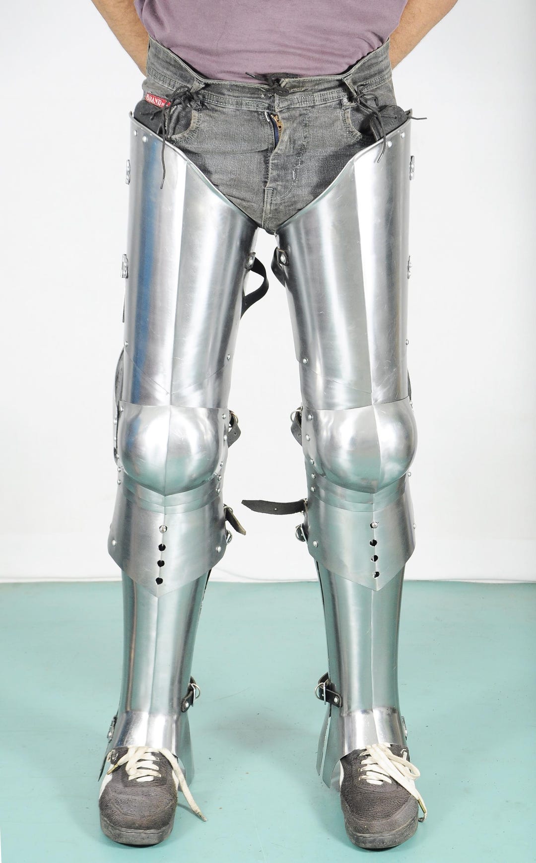 Men's Medieval Full Leg Knight Armor Set: 18-gauge Steel, Churburg ...