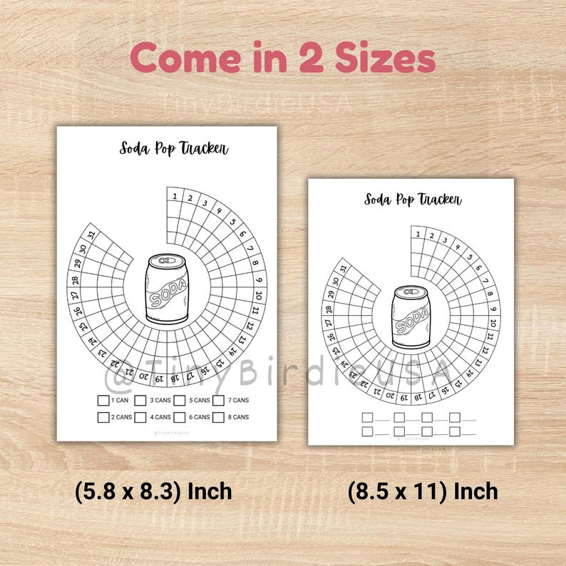 Soda Pop Tracker - PRINTABLE Journal Page - Health Tracker - Caffeine ...