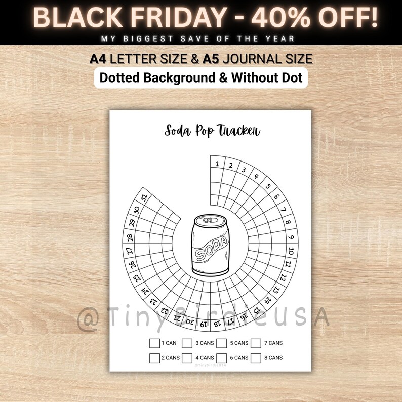 Soda Pop Tracker - PRINTABLE Journal Page - Health Tracker - Caffeine ...