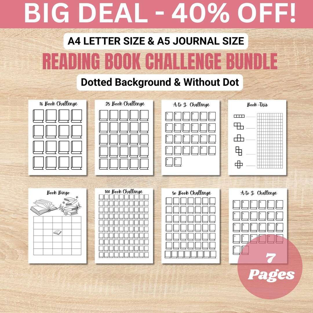 Reading Challenge Tracker – Printable Journal Pages A4/A5 (digital ...