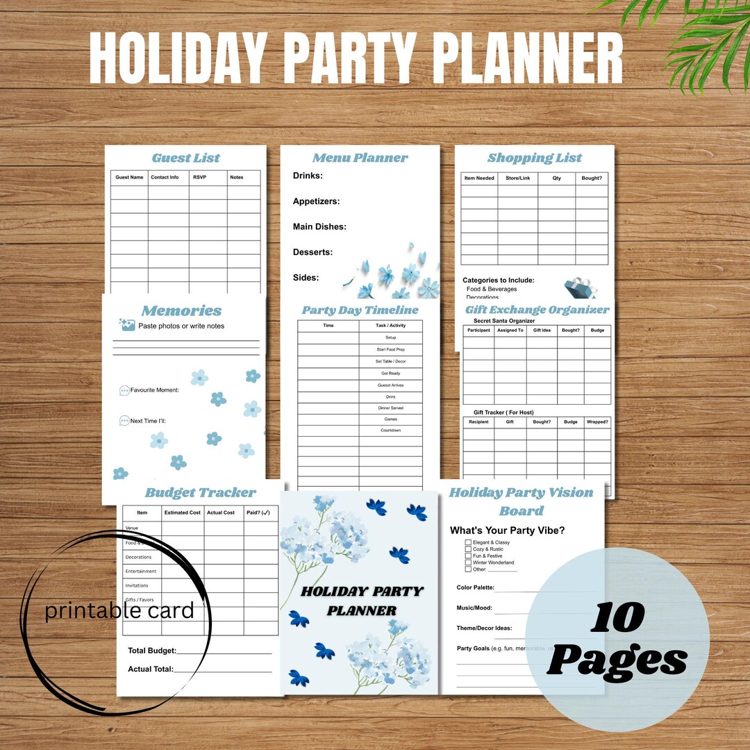 Holiday Party Planner | Printable Event Checklist (A4/A5/US Letter) - Etsy