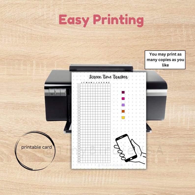 Screen Time Tracker Yearly - PRINTABLE Journal Page - Planner Page ...