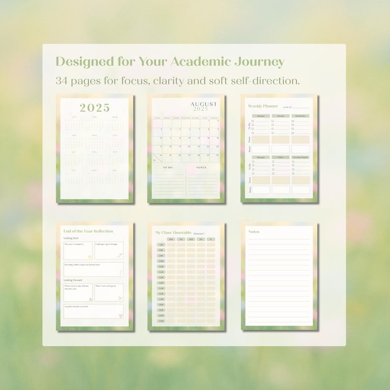 Pastel Academic Planner 2025-2026: Student Digital Journal (PDF ...
