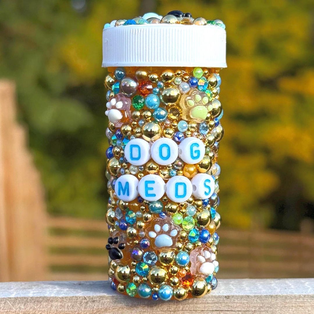 Dog Meds Bedazzled Pill Bottle (29.5 Ml) - Etsy