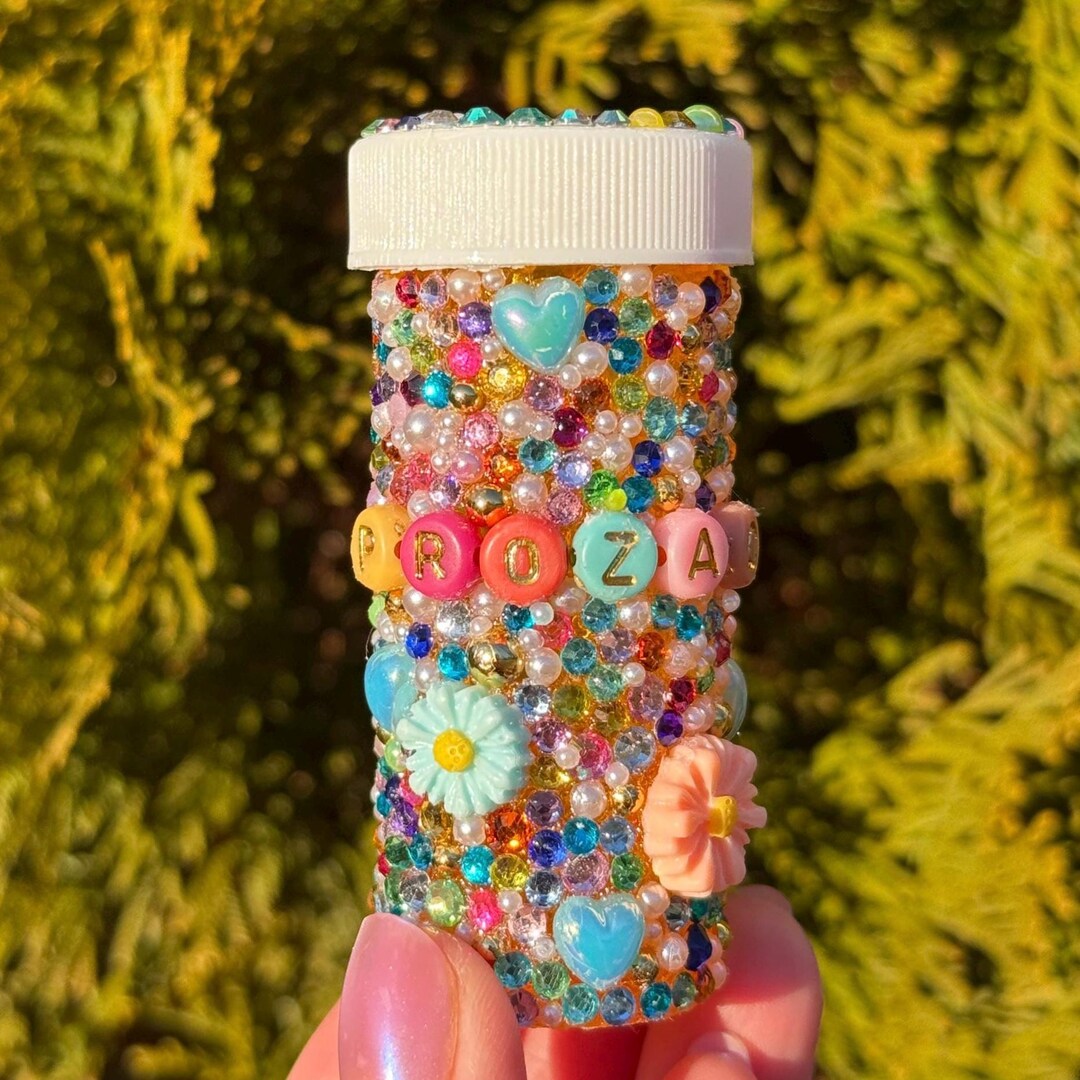 Prozac Bedazzled Pill Bottle (29.5 Ml) - Etsy
