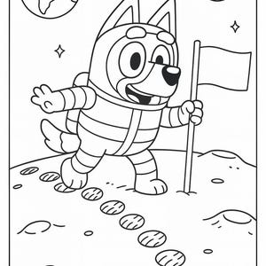 Bluey Coloring Book: Bluey in Space - Etsy