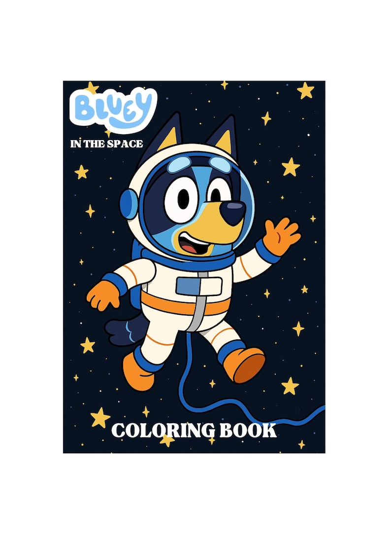 Bluey Coloring Book: Bluey in Space - Etsy