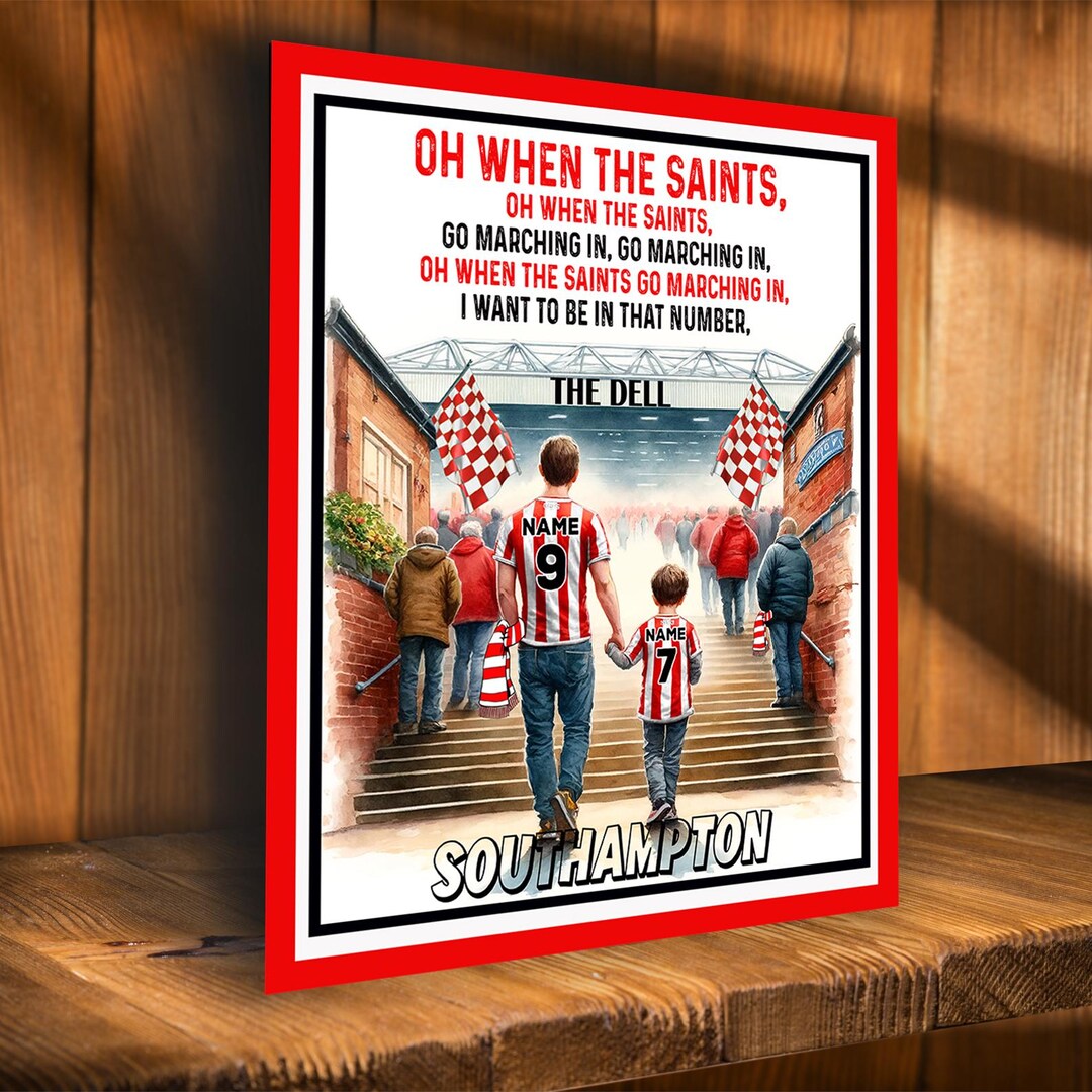 Personalised Southampton Father & Son Football Fans Metal Wall Sign ...