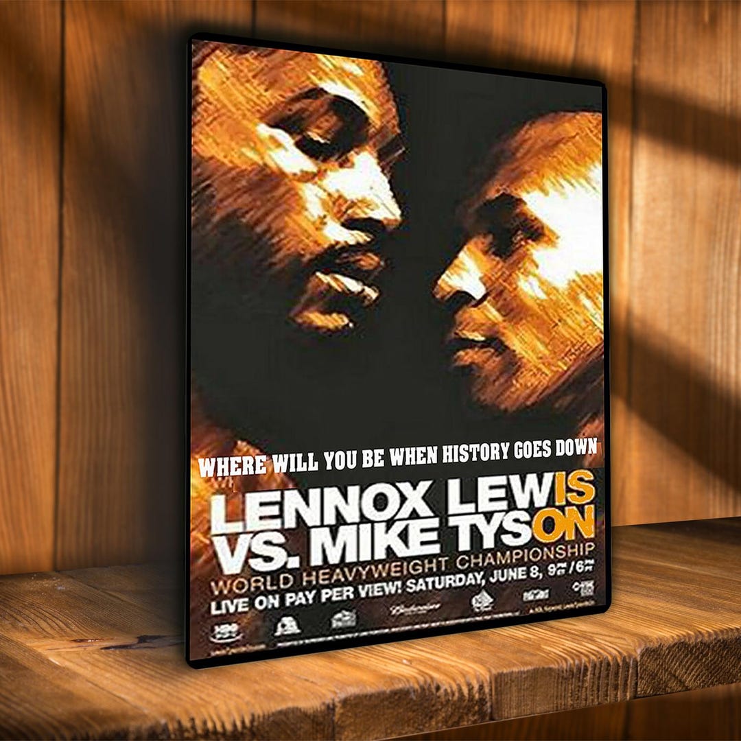 Lewis V Tyson - Boxing Metal Wall Sign Retro Legend Match Plaque ...