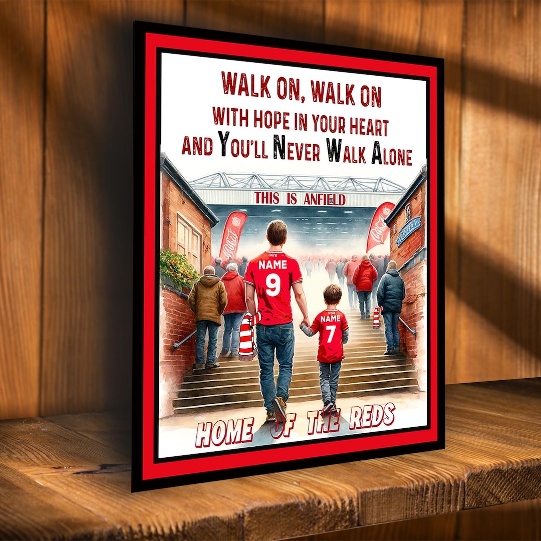 Personalised Liverpool Father & Son Football Fans Metal Wall Sign Retro ...