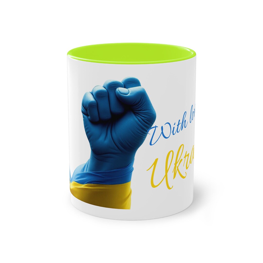 Ukraine Flag Fist Mug | Solidarity Coffee Cup - Etsy