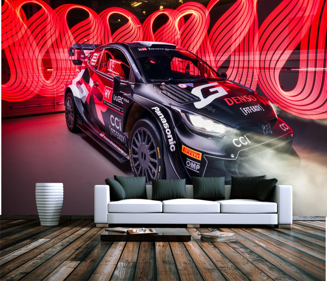 Toyota GR Rally Wallpaper, Sports Wall Decor, Toyota Yaris Wall Decor ...