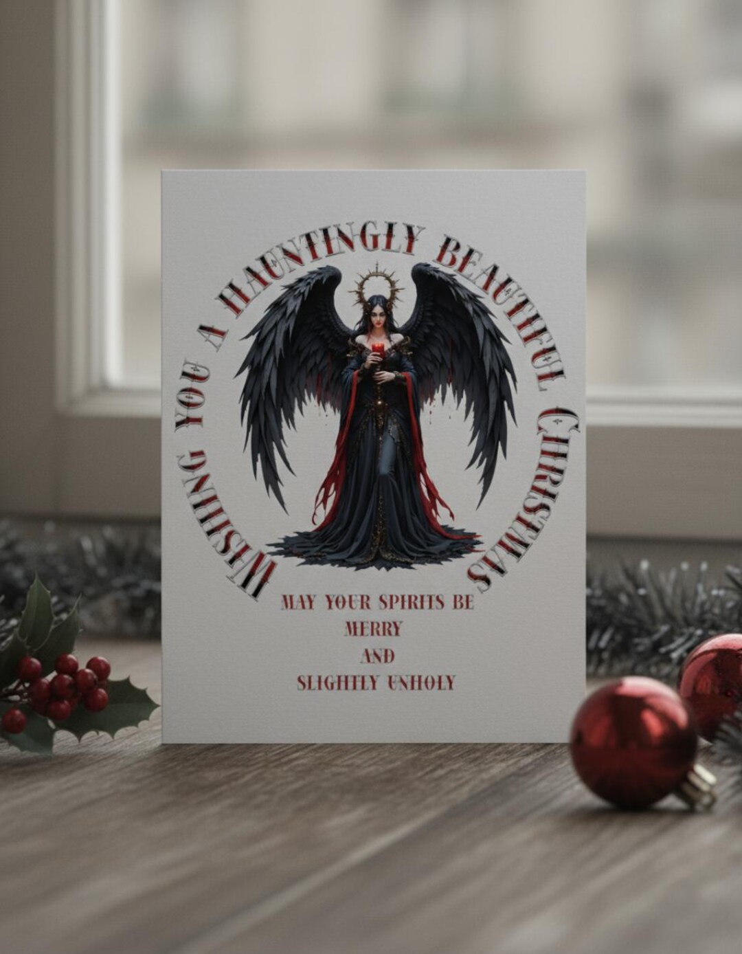 Gothic Christmas Angel PNG, Dark Holiday Sublimation, Unholy Xmas ...