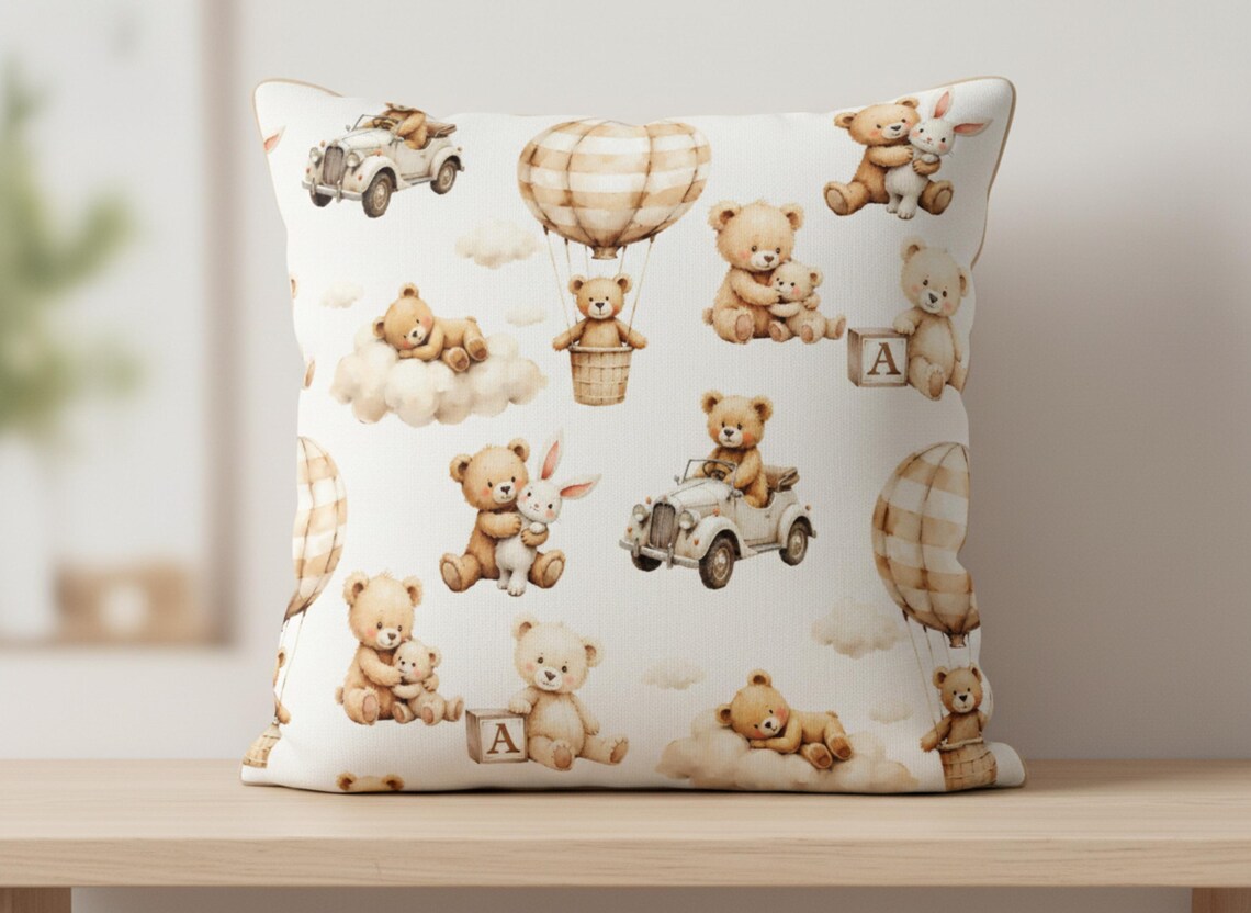 Teddy Bear Nursery Seamless Pattern, Neutral Boys & Girls, Kids ...