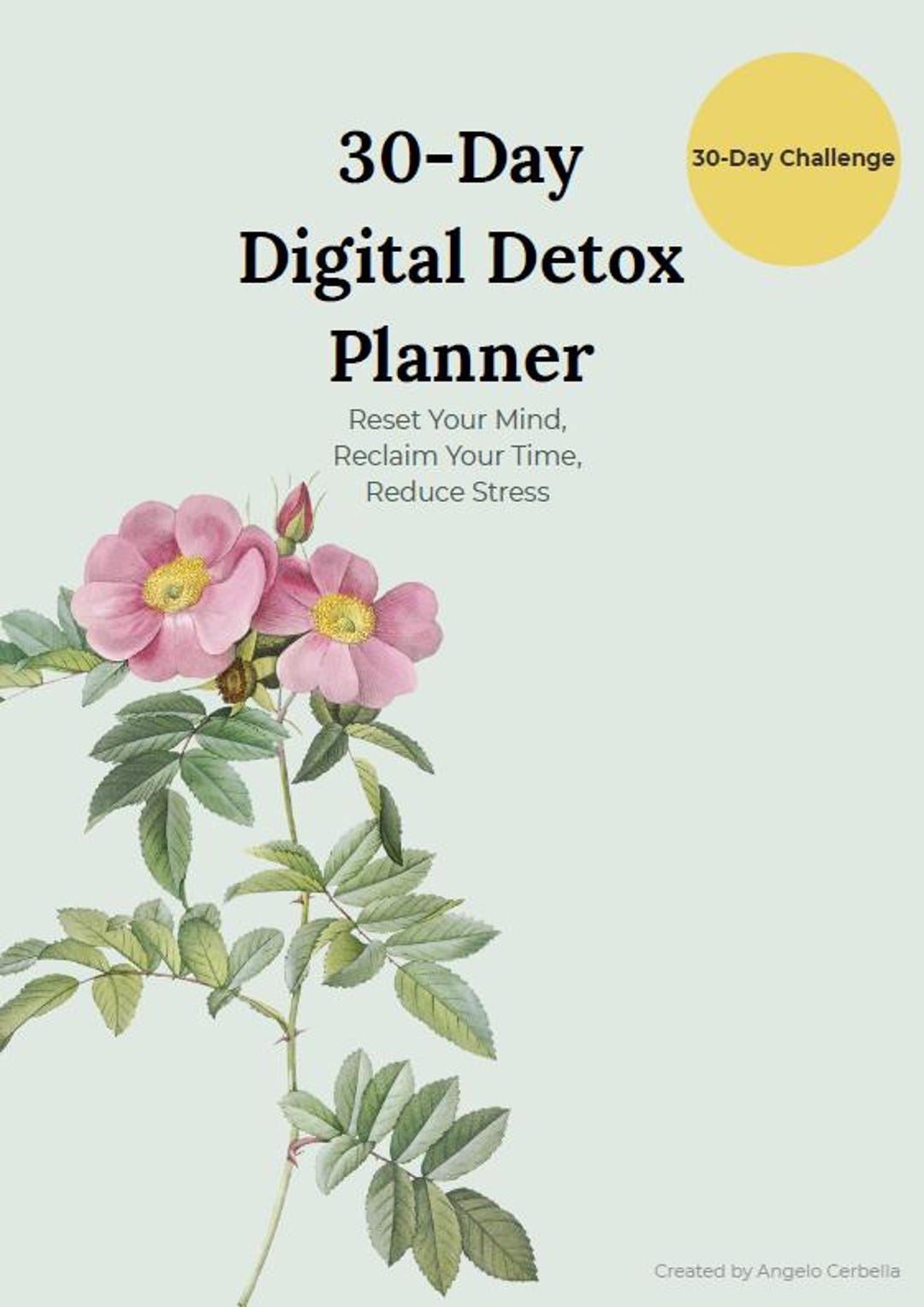 30-day Digital Detox Planner | Mindfulness Challenge, Digital Habit ...