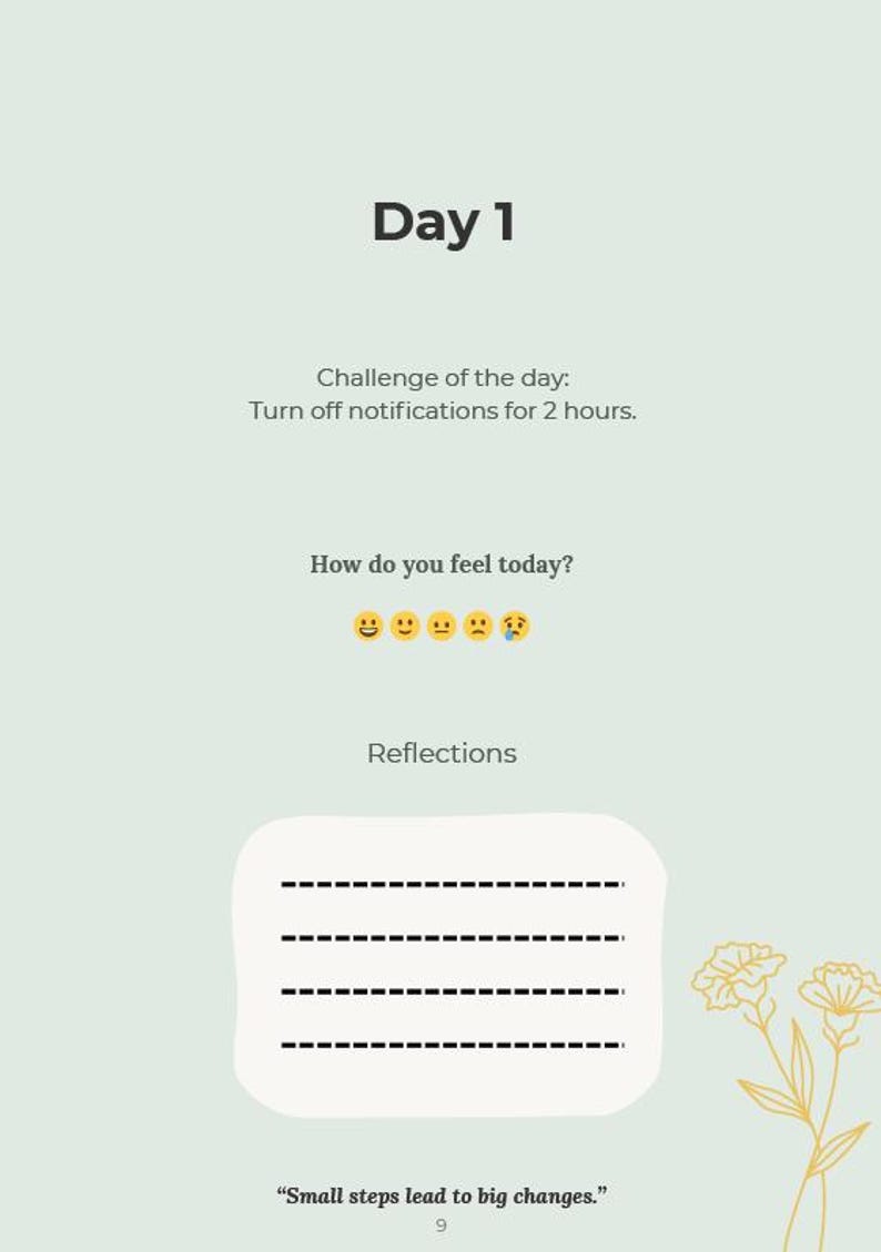 30-day Digital Detox Planner | Mindfulness Challenge, Digital Habit ...