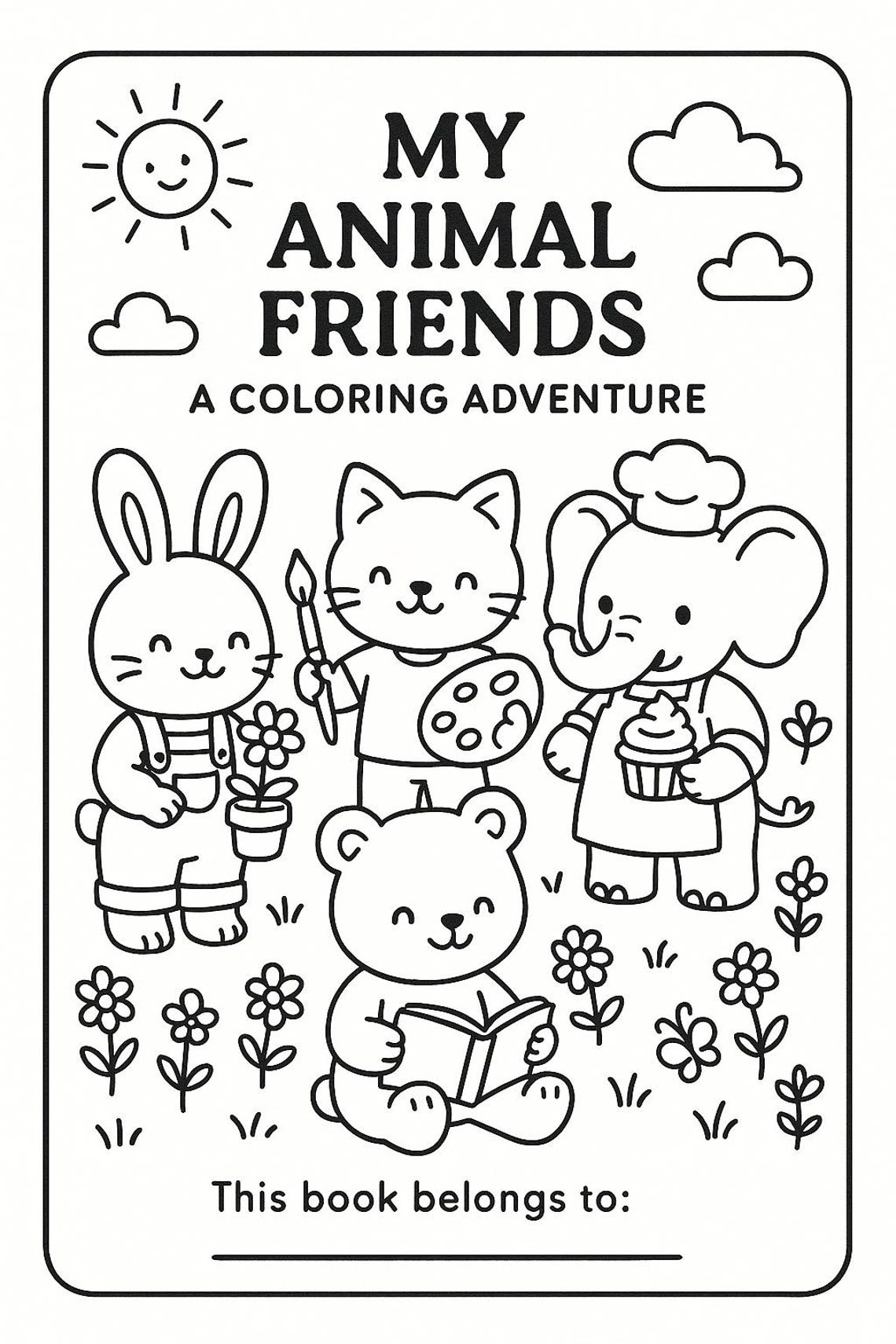 Animal Coloring Book for Kids - Printable - Etsy