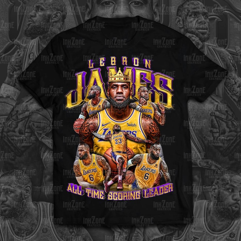 Lebron James PNG Design – Retro Vintage Style | 13x15in Digital ...