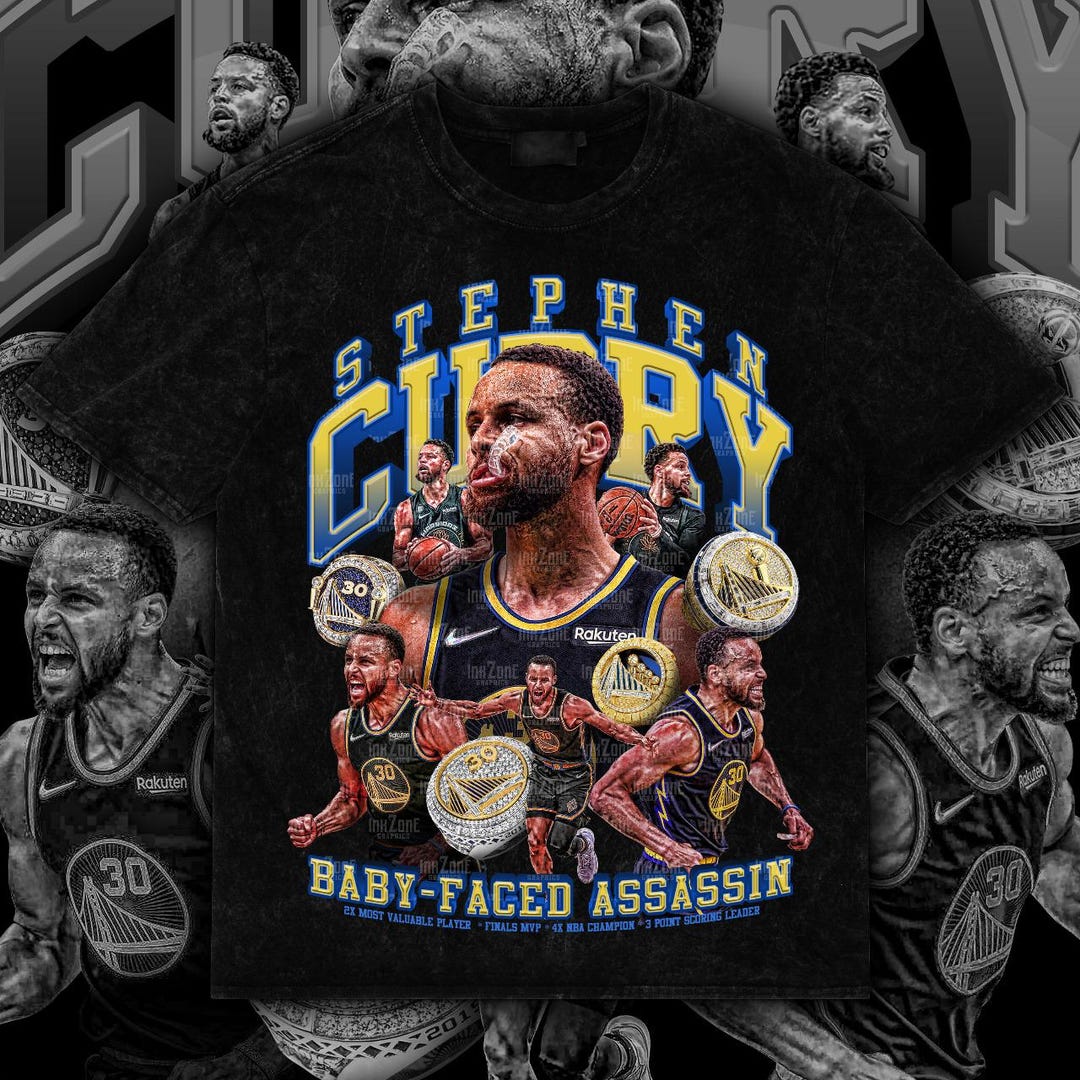 Stephen Curry PNG Design – Retro Vintage Style | 13x15in Digital ...