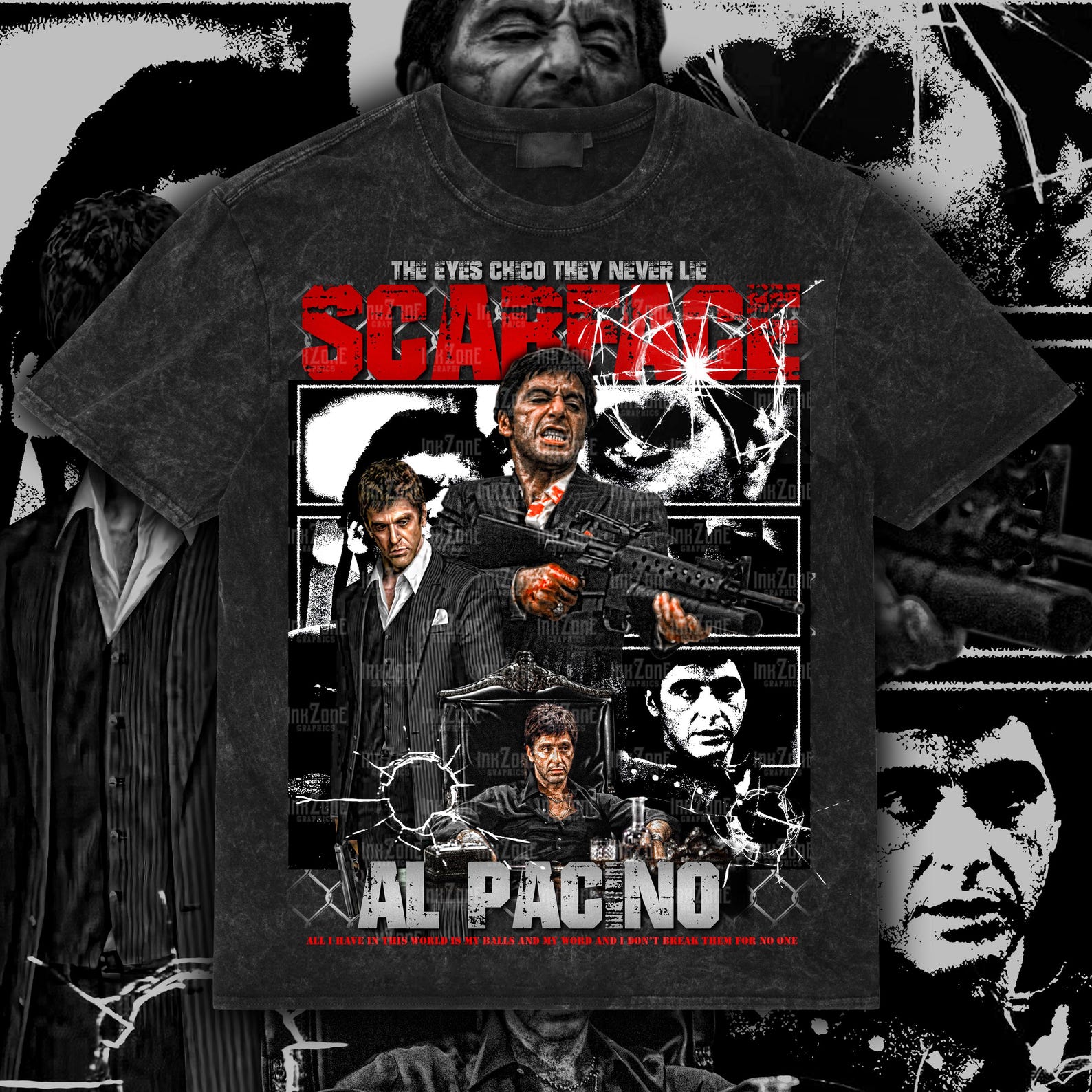 Scarface Custom Design Tee | Front Design Only | 14x17 in PNG Digital ...