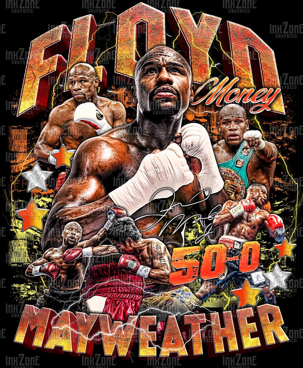 Floyd Mayweather Retro Boxing Design | 14x17 PNG | Vintage Sports ...