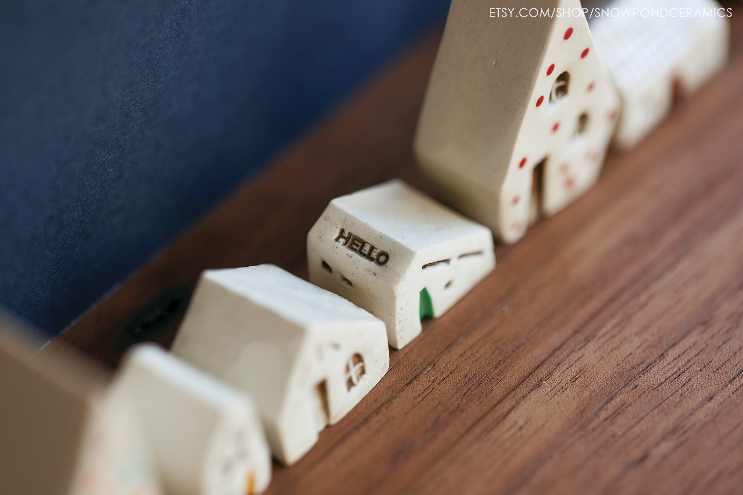 Set of 25 Tiny Ceramic Trees and Houses for Advent Calendar / Miniature ...