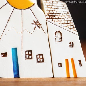STORY VILLAGE Whimsical Ceramic Houses of the Seasons Summer, Fall ...