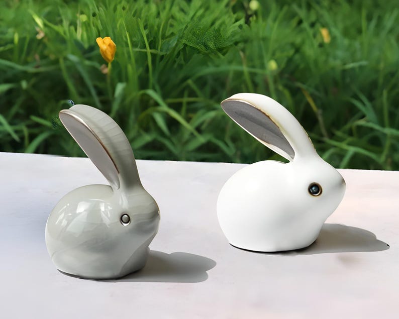 Handmade Ceramic Bunny Tea Pet, Cute Rabbit Figurine, Tea Table ...