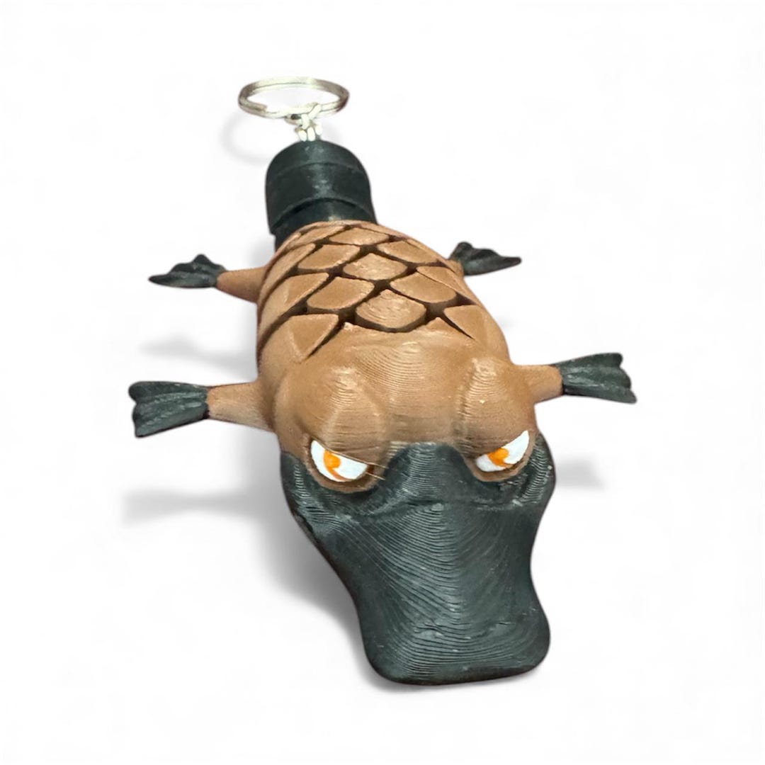 Articulated Platypus Keychain – 3D Printed Brown and Black Flexible ...