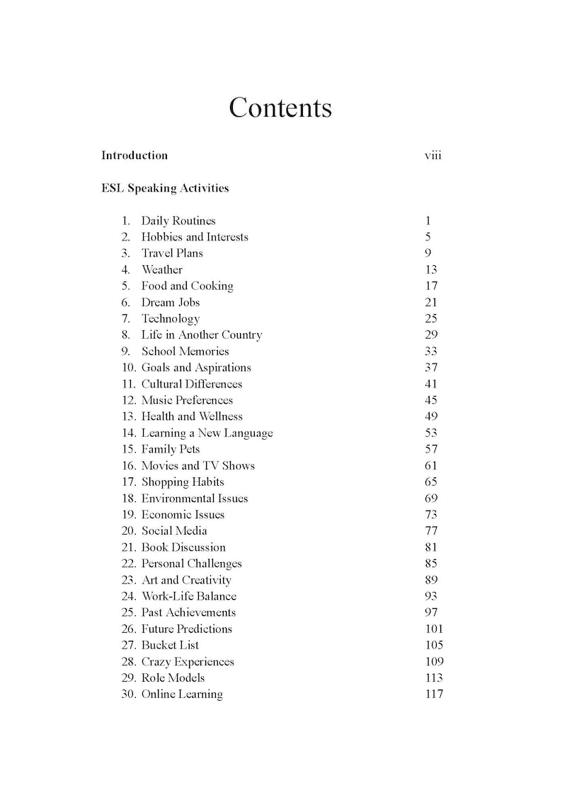 ESL Speaking Activities: 50 Fun English Language Learning Exercises ...