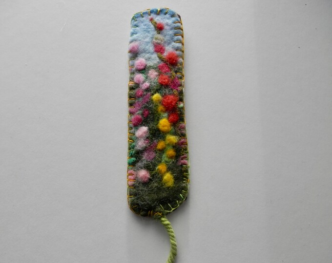 Felt Bookmark of Needle Felted Flowers , a Colourful Bookmark,great ...