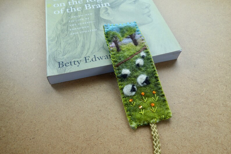 Felt Bookmark a Sheep Bookmark a Landscape Scene.perfect - Etsy Australia