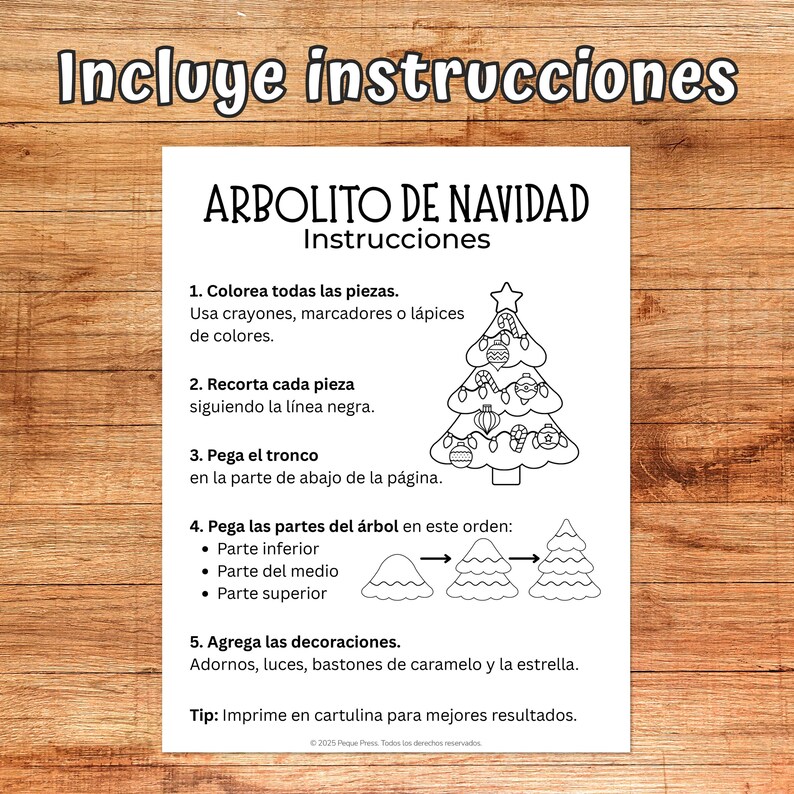 Spanish Christmas Tree Cut & Glue Craft | Printable Color and Assemble ...