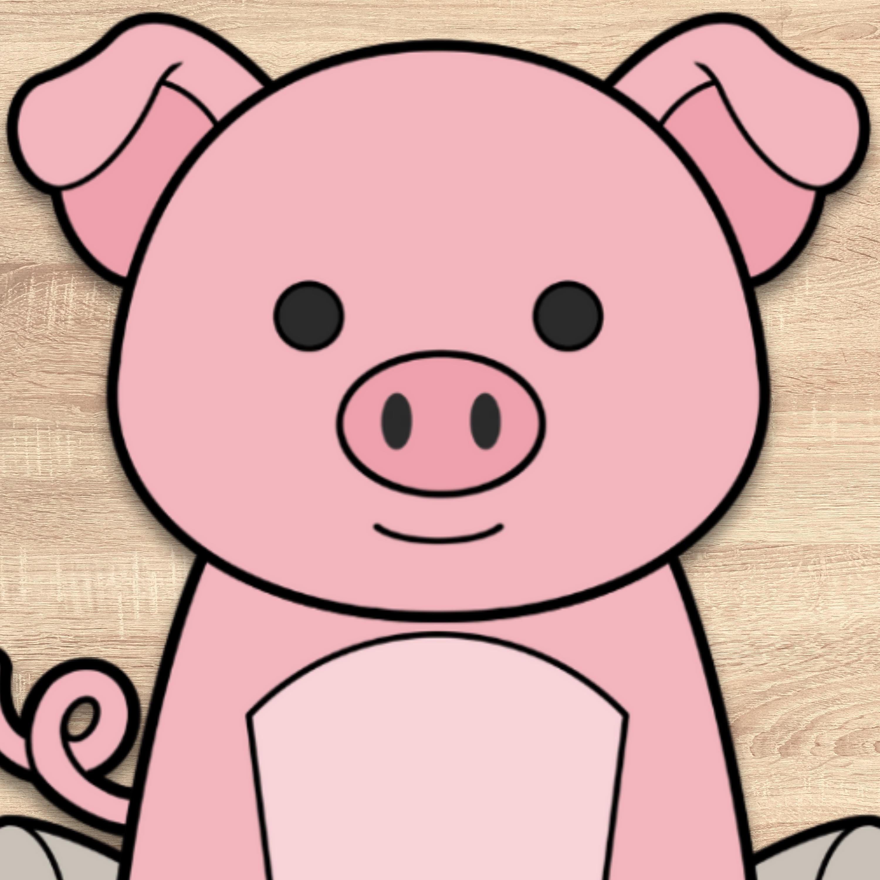 Pig Cut and Glue Craft | Printable Color & Assemble Animal Activity for ...