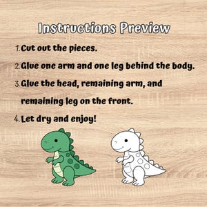 Dinosaur Cut and Glue Craft | Printable Color & Assemble Animal ...
