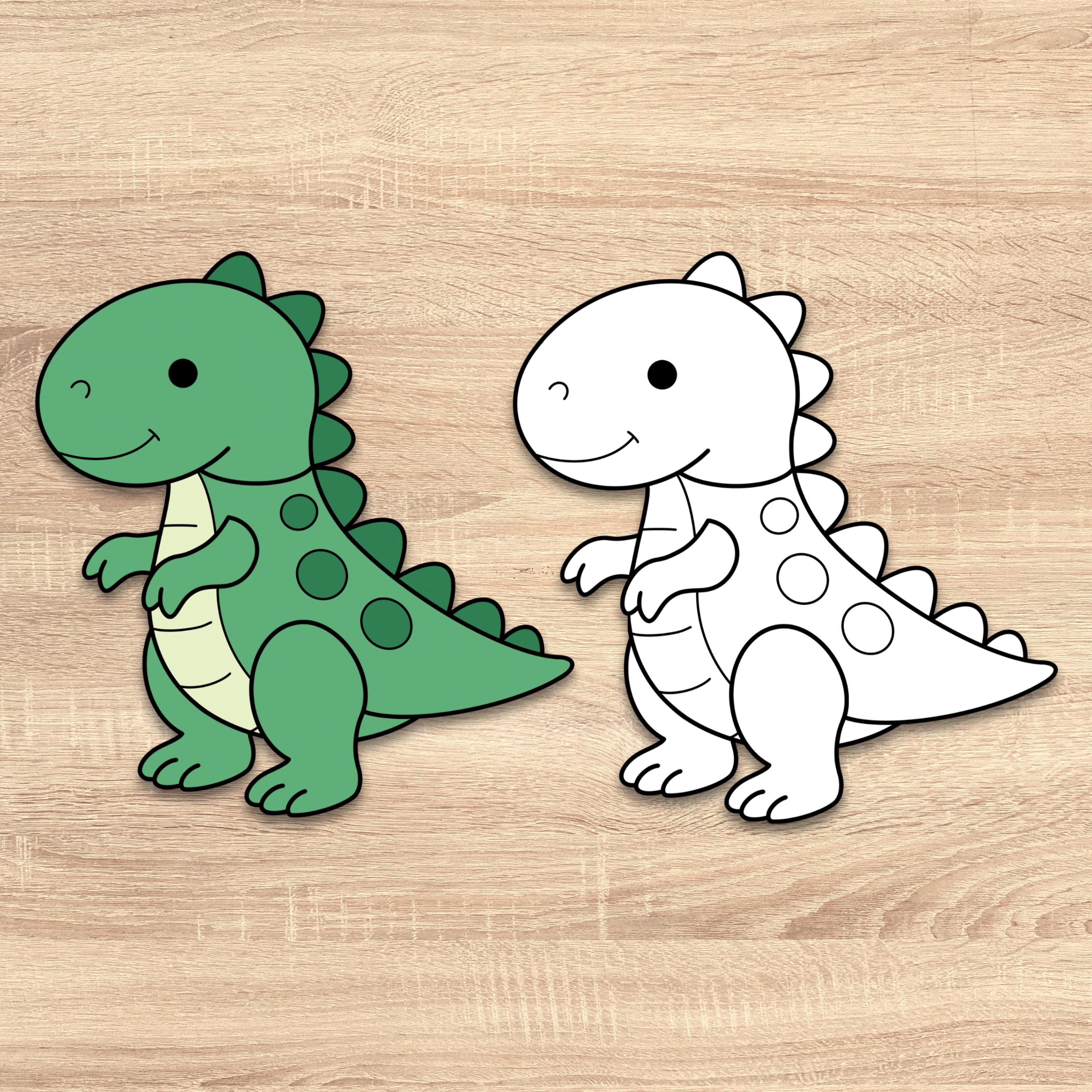 Dinosaur Cut and Glue Craft | Printable Color & Assemble Animal ...