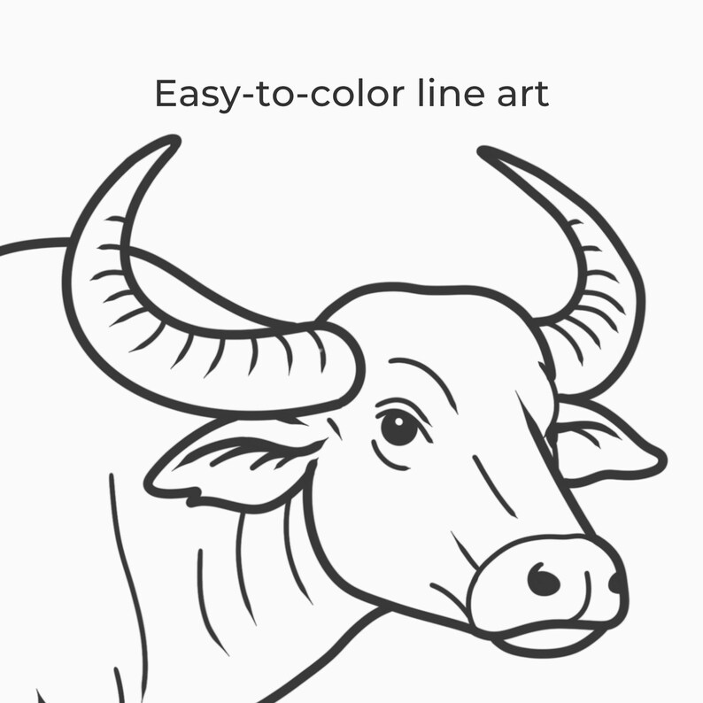 Water Buffalo Coloring Page | Printable Wildlife Animal Sheet (PDF ...
