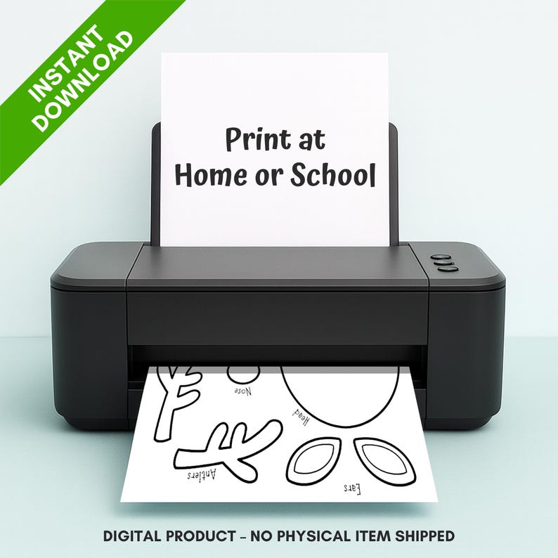 Reindeer Cut & Glue Craft | Printable Color and Assemble Christmas ...