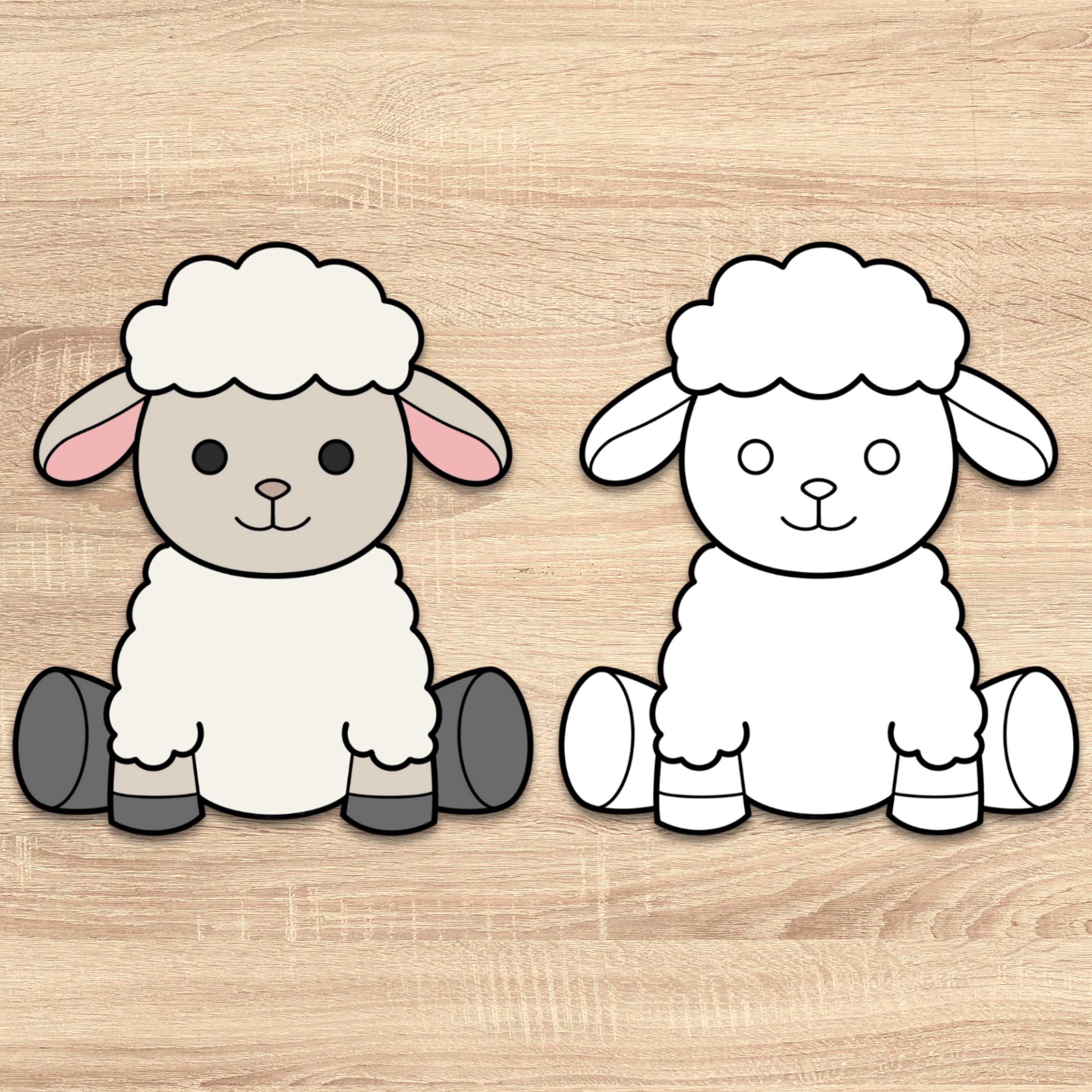 Sheep Cut and Glue Craft | Printable Color & Assemble Animal Activity ...