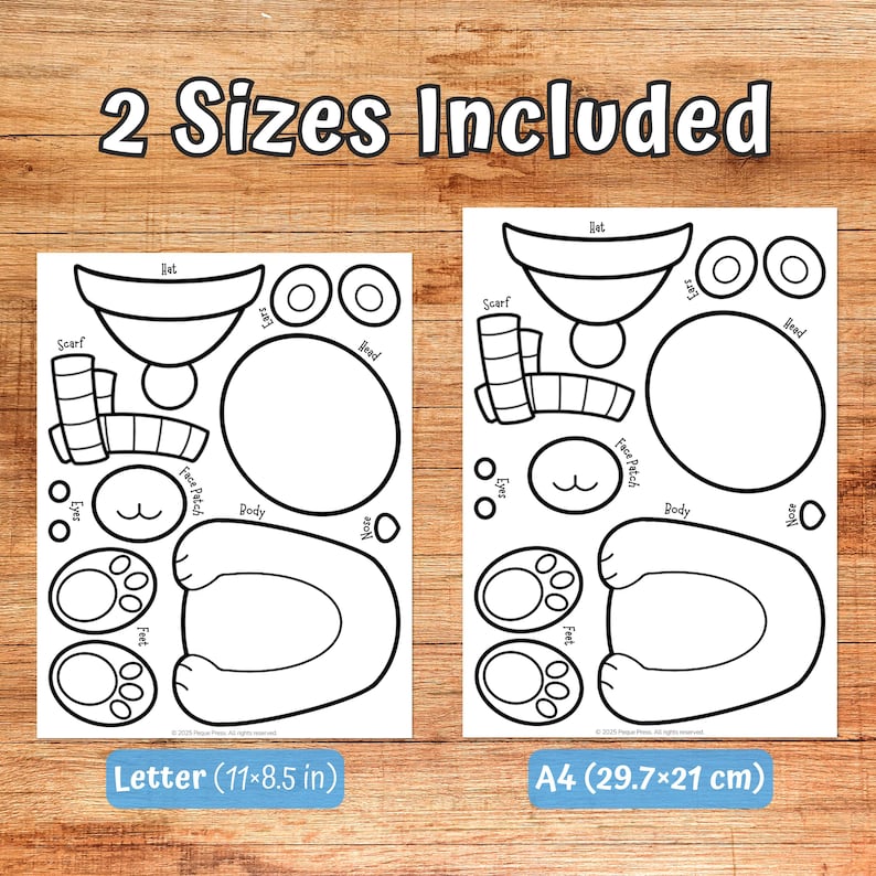 Polar Bear Cut & Glue Craft | Printable Color and Assemble Winter ...