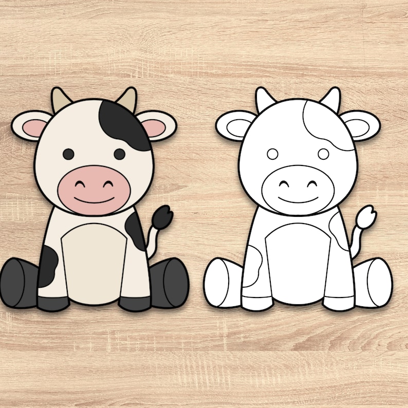 Cow Cut & Glue Craft | Printable Color and Assemble Animal Activity for ...
