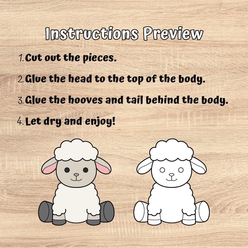 Sheep Cut and Glue Craft | Printable Color & Assemble Animal Activity ...