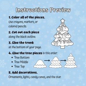 Christmas Tree Cut & Glue Craft | Printable Color and Assemble Activity ...